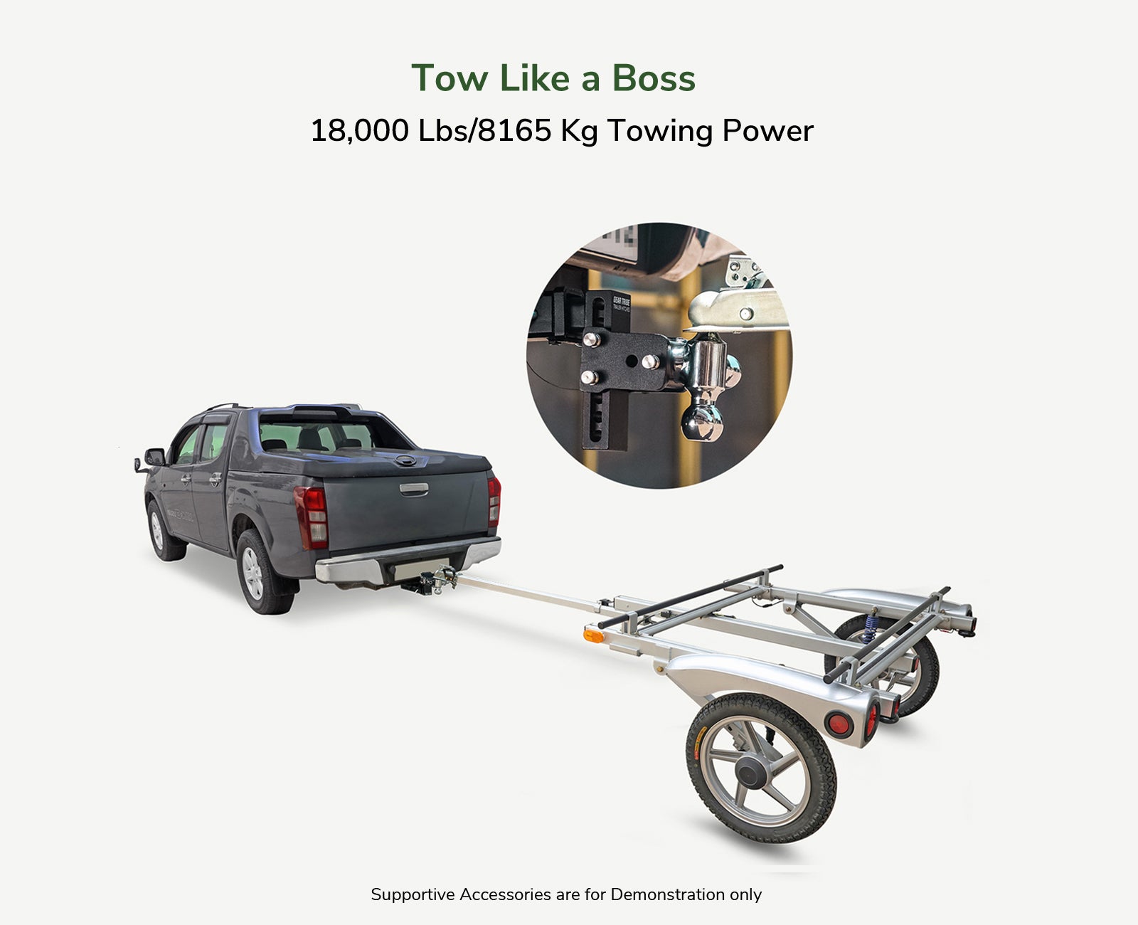 GearTribe Towmaster Trailer Hitch Ball Mount Fits 2" Receiver, 5" Drop ...