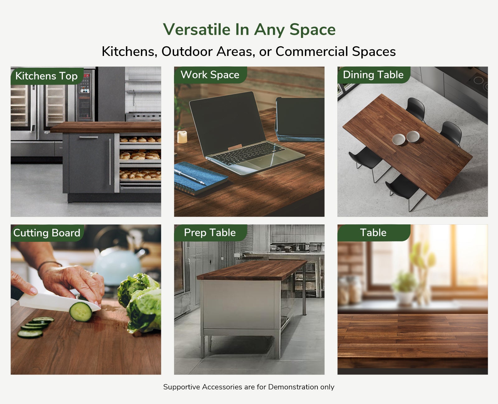 Handcrafted Butcher Block Countertop – Solid Hard Teakwood – RYFA